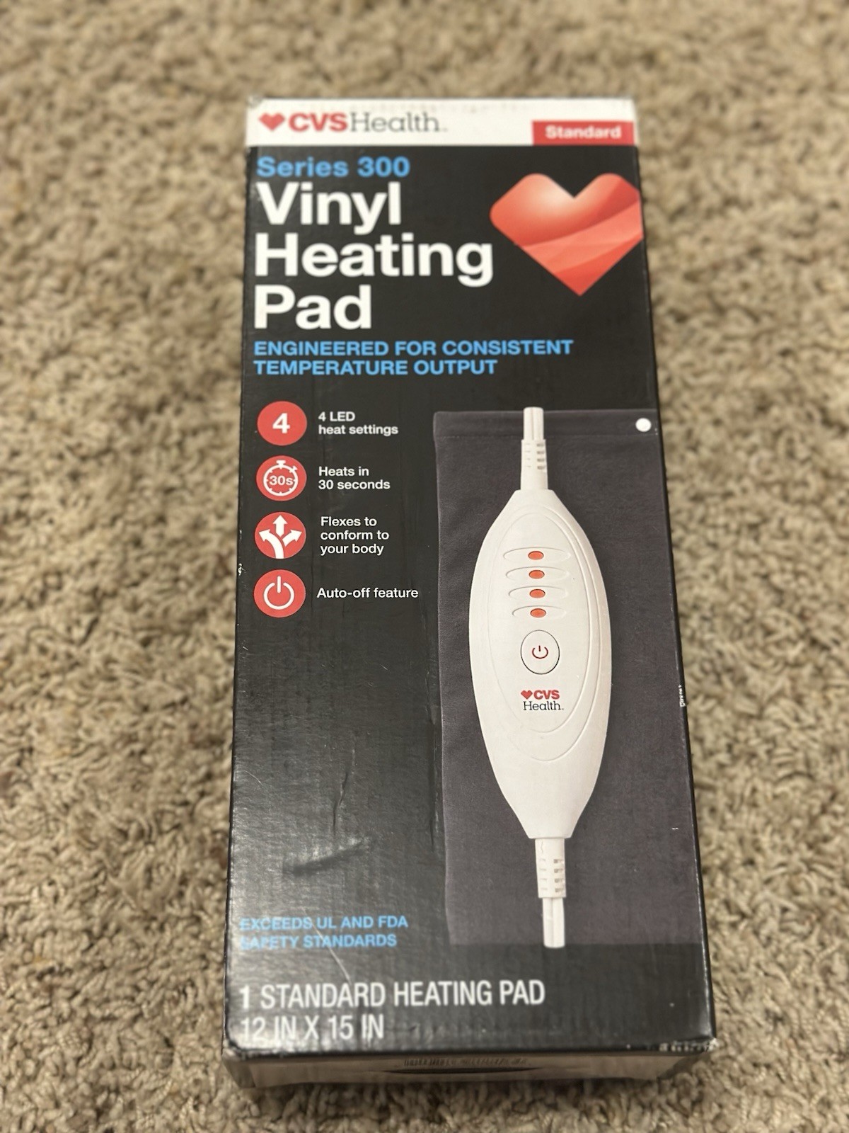 CVS Series 300 Vinyl Heating Pad For Pain Relief LED 4 Settings “12x15 ...