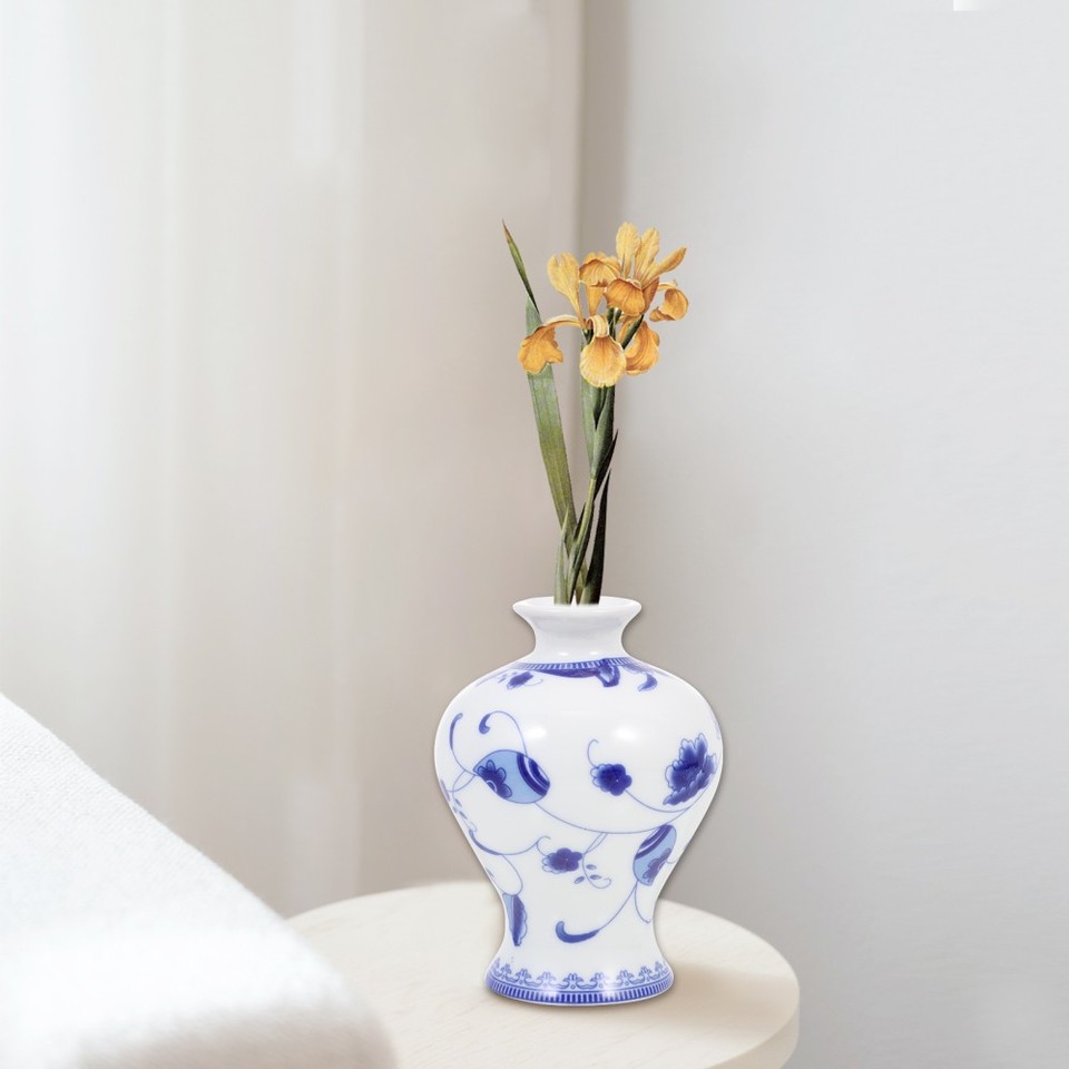 Porcelain Flower Vase Chinese Style Vintage Hand Painted Vase Floral ...