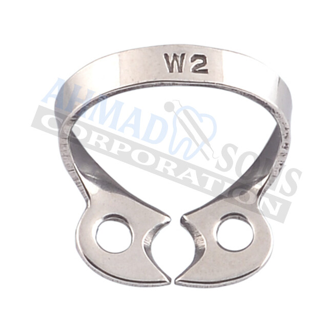 100 Pcs Endodontics Rubber Dam Clamps #W2 Dental Instruments Wingless ...