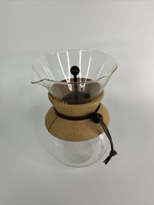 Mubod Coffee Carafe Pour Over 6 cups Leather Cord and cork collar | eBay