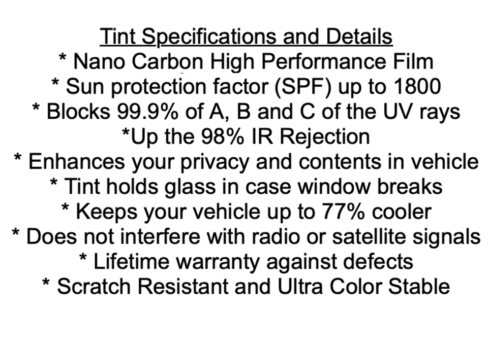 Chevy Traverse Precut Front 2 Doors Window Tint Nano Carbon | eBay