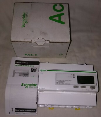 Schneider A9MEM3350 Acti 9 iEM3350 LCD Digital Power Meter 9-Digits, 3 ...
