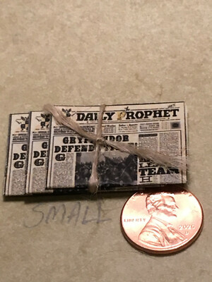 2" tall SMALL tiny 3 Daily Prophet newspaper mini Gryffindor Defends ...