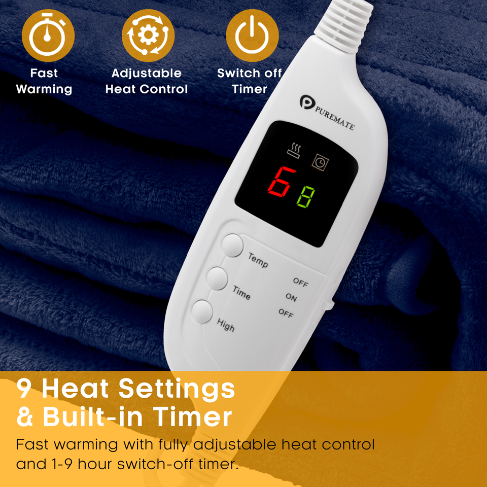 CozyMate Heated Throw - Luxurious Electric Blanket - Extra Large Heated ...