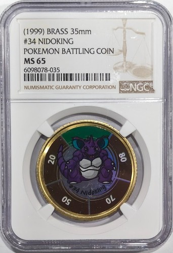 1999 Pokemon Battling Coin NIDOKING #34 - NGC MS65 | eBay
