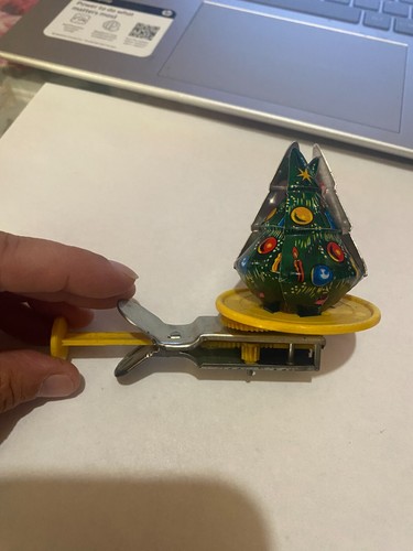 vintage push spinning tin christmas tree santa toy 1960s lithograph | eBay