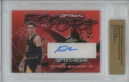 2022 OptiChrome Proof Optimal Effort Clear Orange Patrick Baldwin Jr 1/ ...