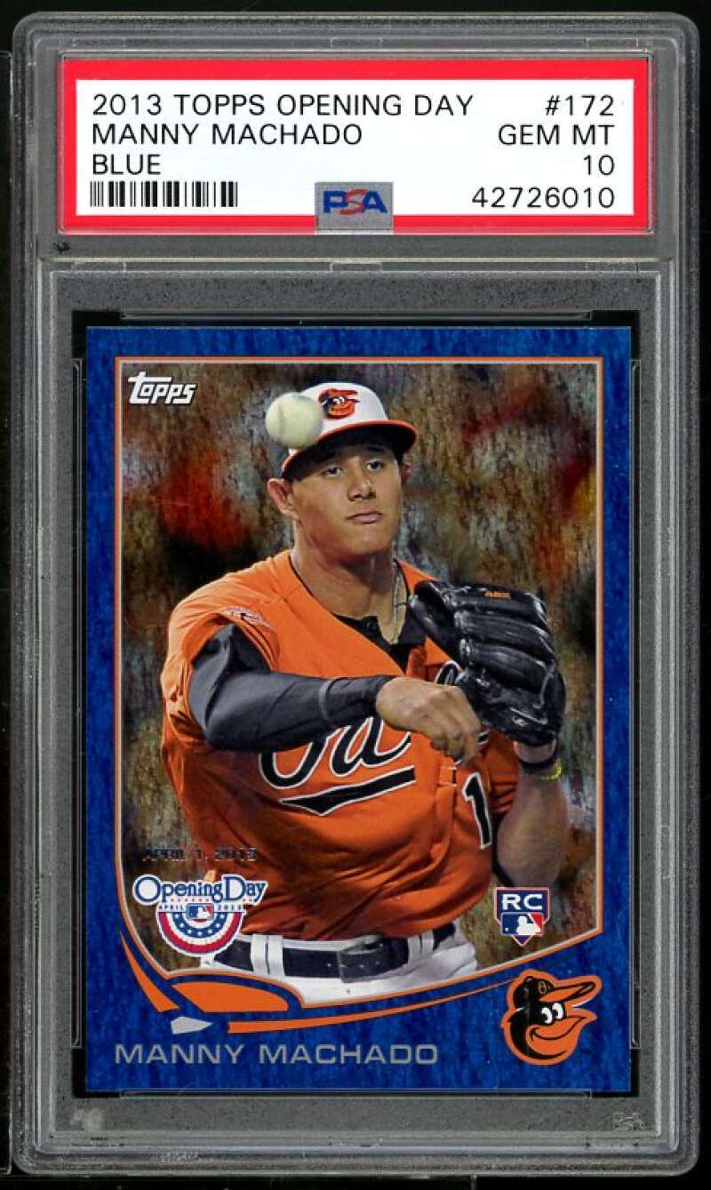 Manny Machado Rookie Card 2013 Topps Opening Day #172 PSA 10 | eBay