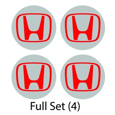 Hondas Center Cap Decals RED 4 pack Civic Integra DC5 DC2 k20 k24 build ...