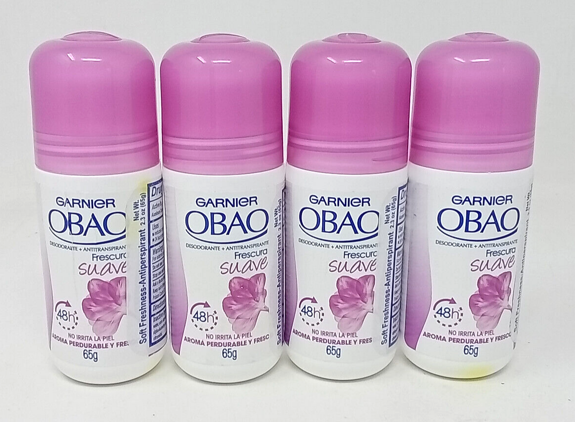 Lot of 4 - Garnier - OBAO SUAVE - Roll On Deodorant - 65g - SHIPS FREE ...