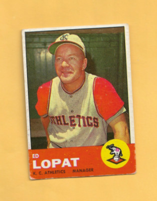 1963 Topps Ed Lopat #23 Kansas City Athletics VG+ FREE SHIPPING | eBay