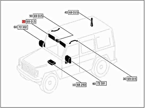 Genuine MERCEDES W463 G-CLASS W463 Cabrio Sun visor 46381005107095 | eBay