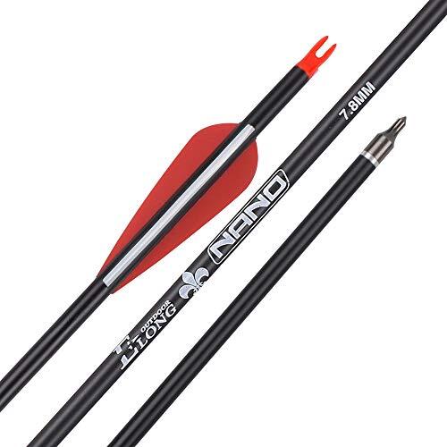 30 inch Carbon Arrow Hunting Arrows Spine 500 with 100 Grain Removable ...