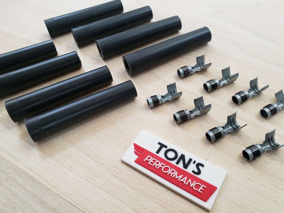 Ton's 8 pack Straight Spark Plug Wire Boots With Terminals Wire USA 8mm ...