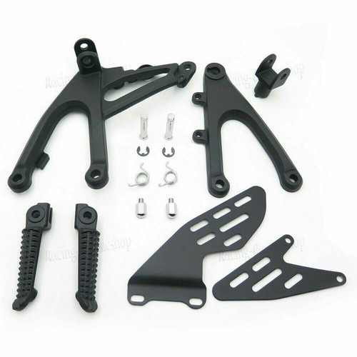 Black Fore Rider Foot Pegs Bracket Footrest For Yamaha YZF-R1 2007-2008 ...