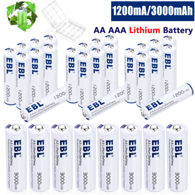 AA AAA Lithium Batteries 3000/1200mAh Non-rechargeable Exp.2033 Lot | eBay