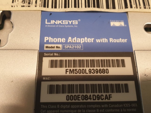 Cisco Linksys SPA2102 Phone Adapter With Router VoIP for sale online | eBay