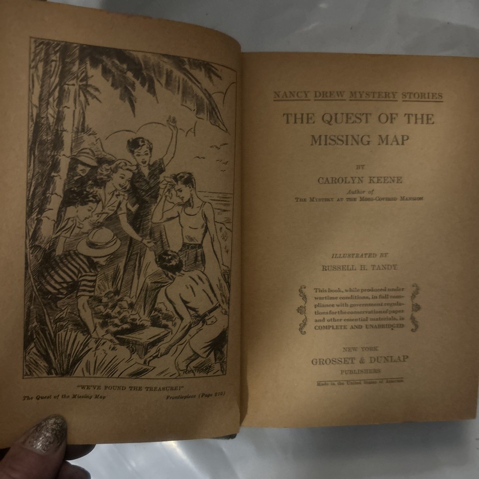 Vintage Nancy Drew 1st Edition Quest of The Missing Map 1942 HC Carolyn ...