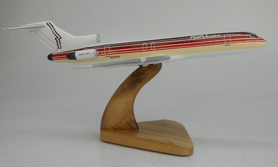 B-727 Boeing PEOPLExpress B727 Aircraft Desktop Wood Model BIG Free ...