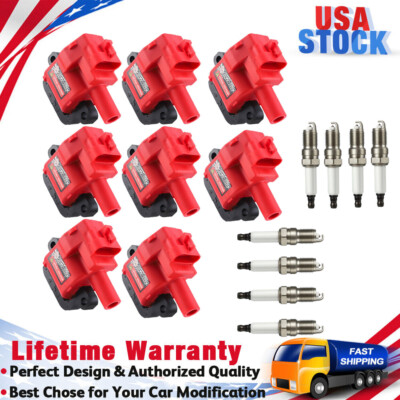 Set of 8 Iridium Spark Plug and Set of 8 Ignition Coil Pack for ...