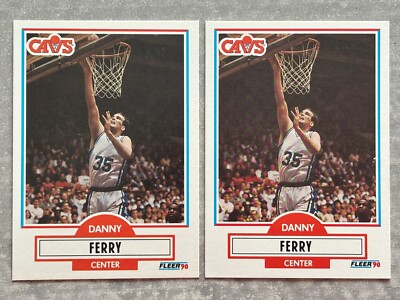 (2) 1990 Fleer DANNY FERRY "No Line" Error & Corrected NBA Basketball ...