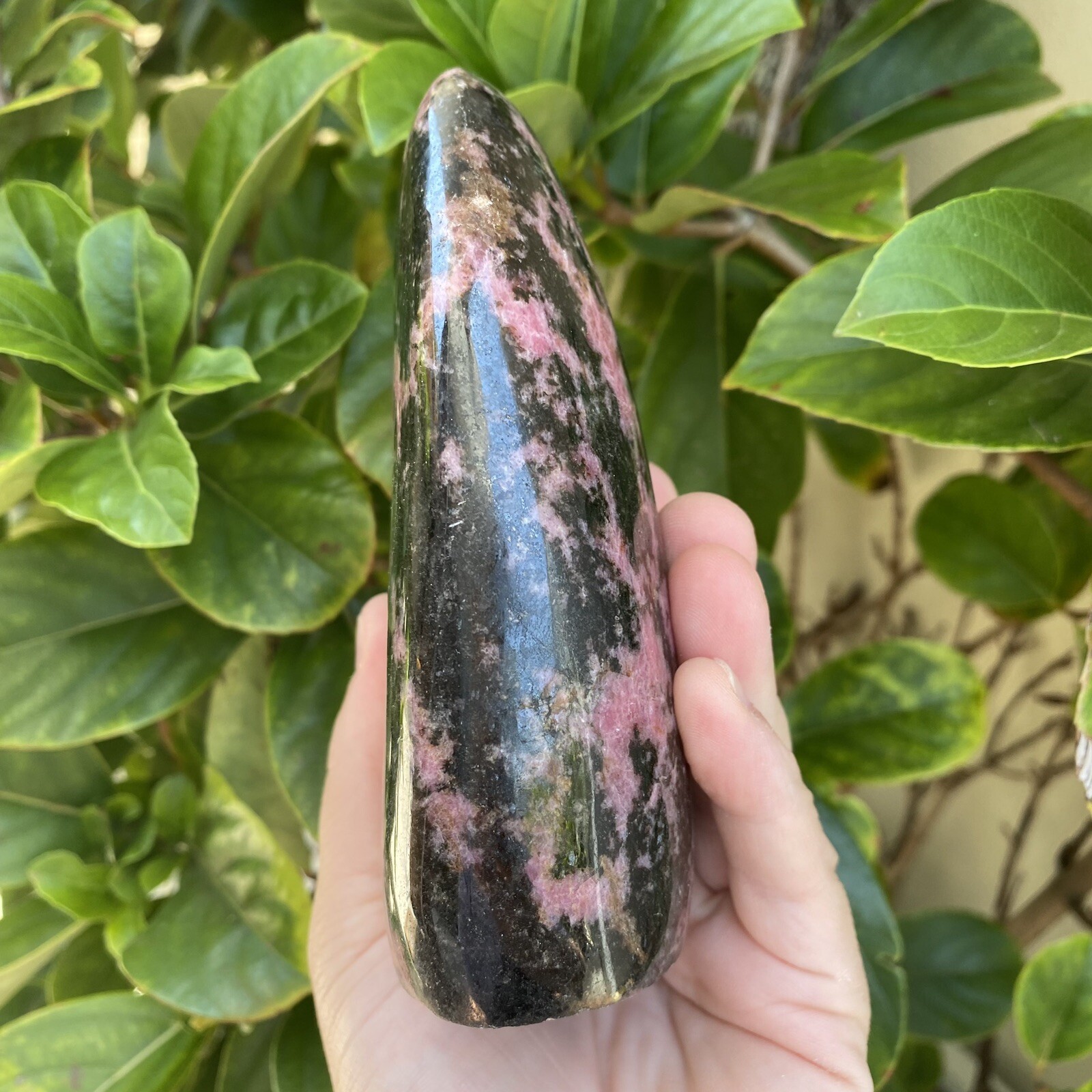 X-Large Pink Rhodonite Polished Crystal From Madagascar + Meaning Card ...