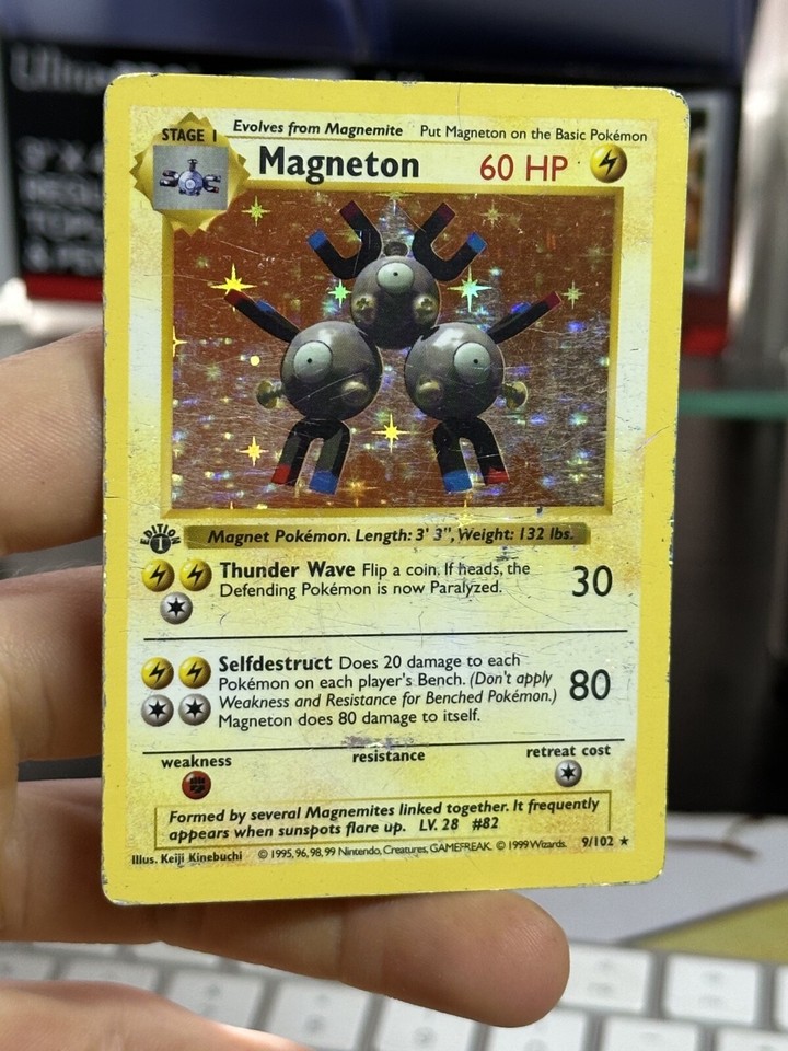 #2 1st Edition Magneton 9/102 Base Set 1999 Shadowless Holo Rare WOTC ...