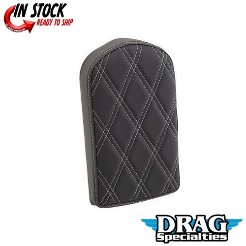 Drag Specialties Silver Diamond 10" Tall Backrest Pad for Harley Square ...
