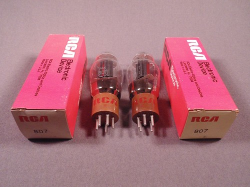2 807 RCA Brown Base Ham Radio HiFi Amp Vintage Vacuum Tubes Matching ...