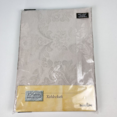 Vintage JC Penney Home Collection Caprice Damask Oblong Tablecloth 60 ...