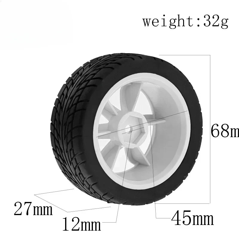 1/10 RC Rally Racing Wheels Tires On Road 12mm Tamiya TT02 KYOSHO FASER ...
