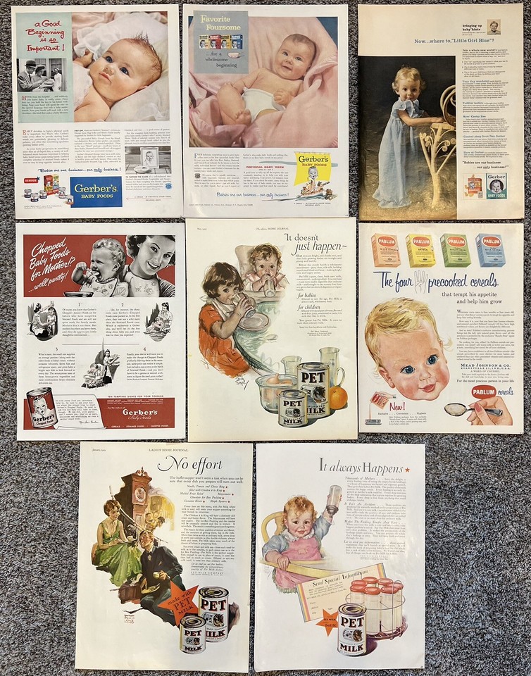 Vintage Gerber’s Clapp’s Baby Food Smiling Happy Cans (24) Print Ads ...