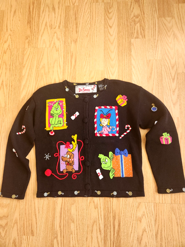 VTG & Rare Michael Simon Button Down Embroidered Grinch Merry Xmas ...