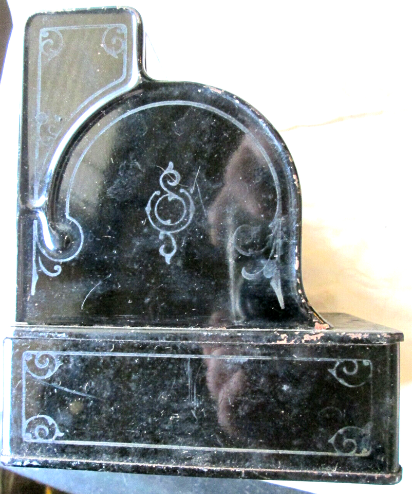 VINTAGE BLACK UNCLE SAM REGISTER BANK, SCROLL DESIGN ON SIDES, WORKING ...