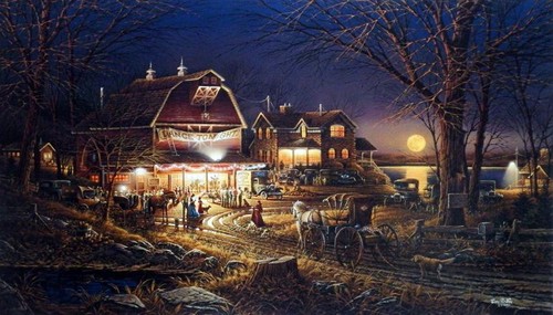 Terry Redlin "Harvest Moon Ball" Barn Dance Art Print 18" x 10.5" | eBay