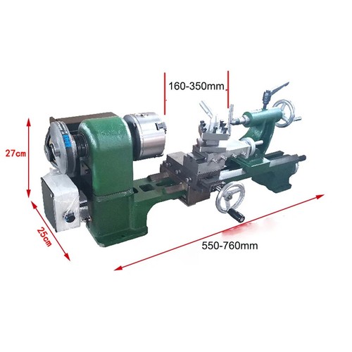 Small instrument lathe/metal working lathe/cast iron integrated 3/4 ...