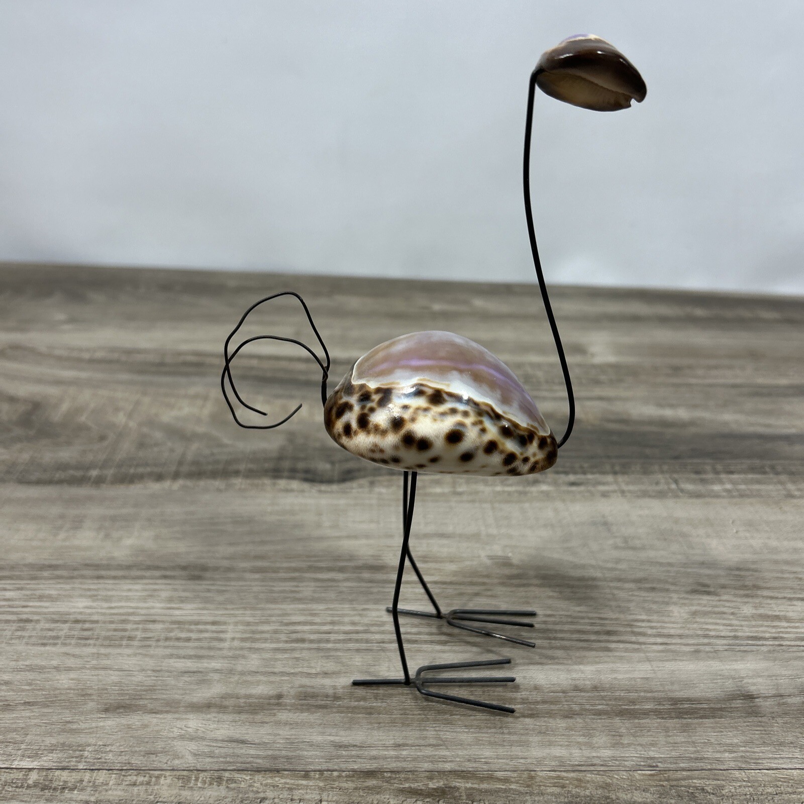 FLAMINGO WIRE SEASHELL FIGURINE SCULPTURE - FUNNY CUTE ANIMAL ART | eBay