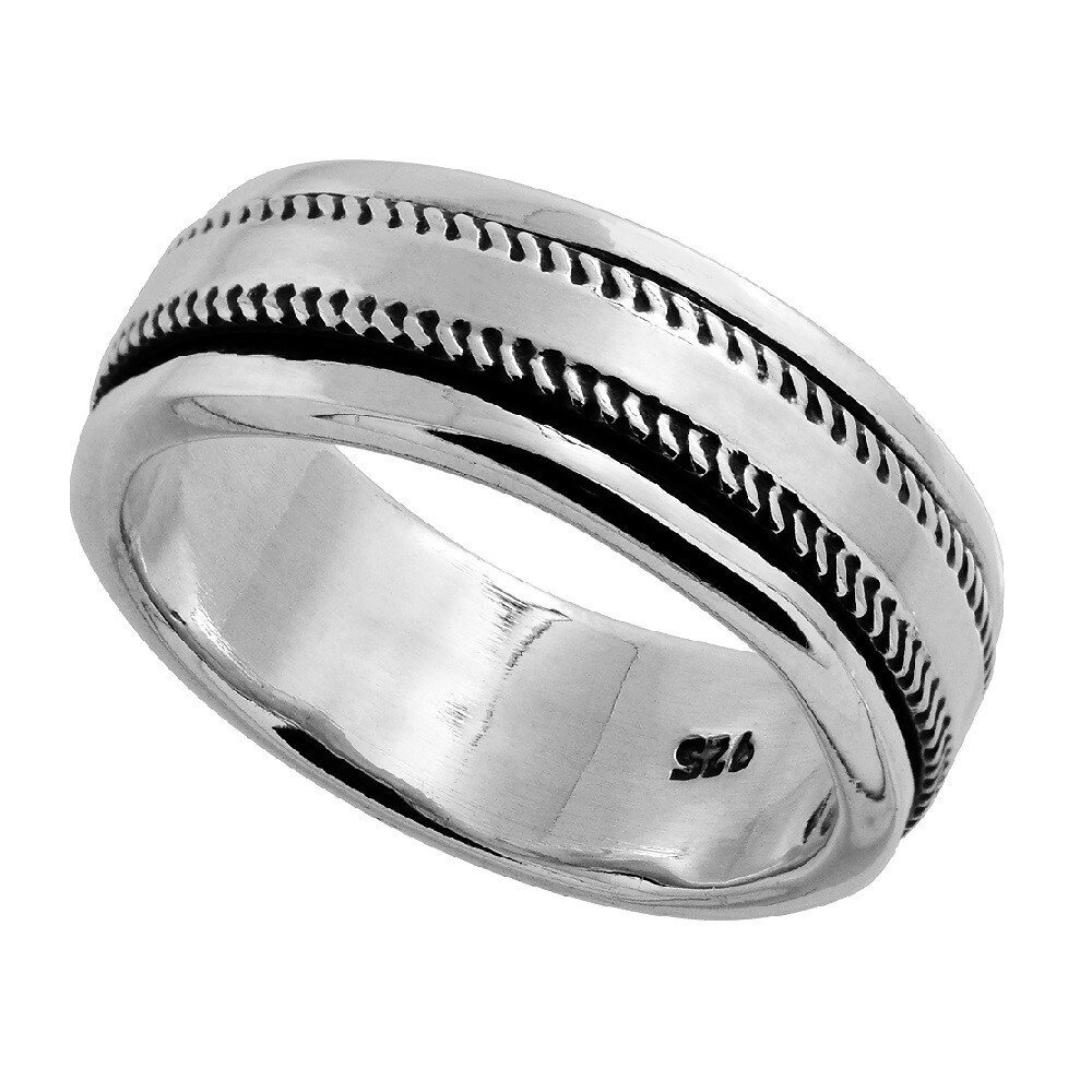 Handmade Sterling Silver Rope Edge Design Spinner Ring | eBay