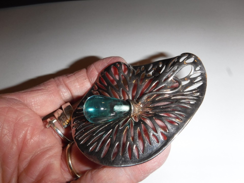 Hagit Gorali Israel Sterling 925 Openwork Pendant Kalos Lily Design ...