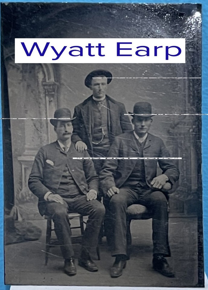 Wyatt Earp & Sherrif Virgil Earp , Warren Earp Tintype Real Photo ...