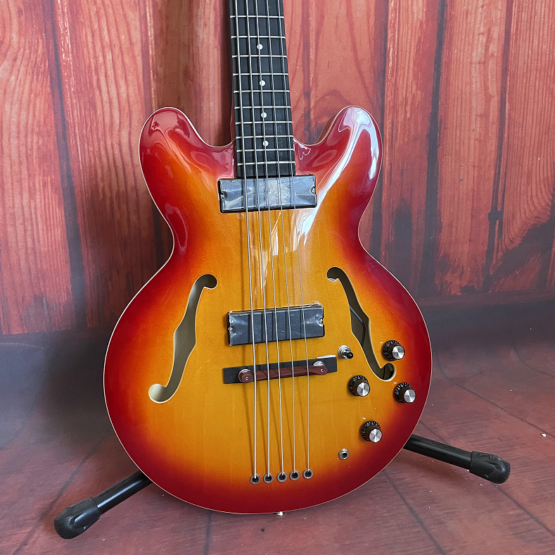 1952 EB2 BASS Semi Hollow Body Cherry Burst 5-strings Strings Thru Body ...