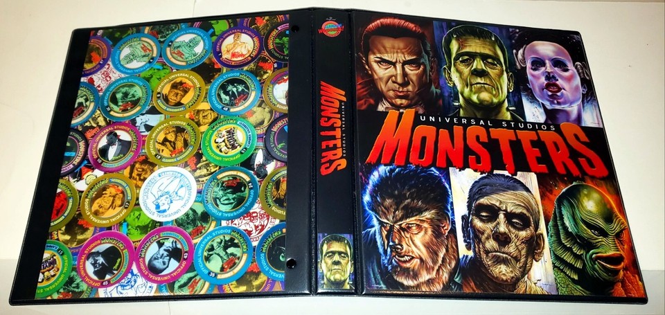 UNIVERSAL STUDIOS MONSTERS Slammer Whammers POGS CAPS game 3-Ring ...