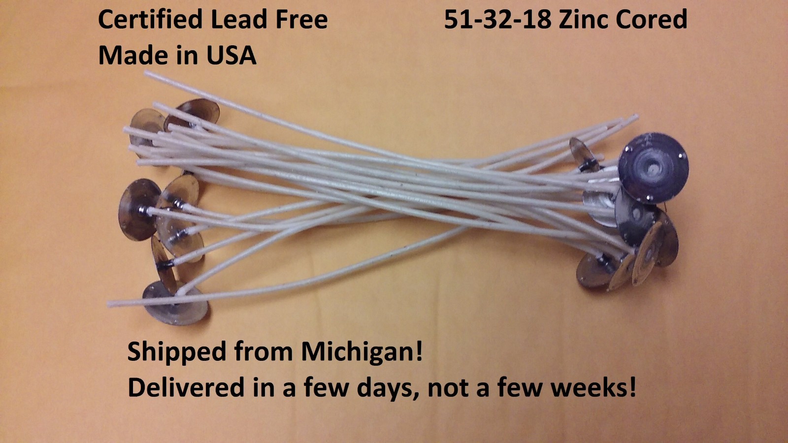 CANDLE WICKS Pre Tabbed 6-inch ZINC CORE Lots of 10 to 200 Candle ...