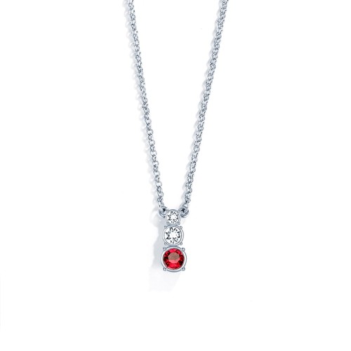 Attract Trilogy Round Pendant with Swarovski Ruby and Clear Crystals ...