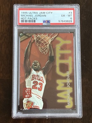 1995-96 Ultra JAM CITY HOT PACKS Michael Jordan #3 PSA 6 HOT PACKS 1:72 ...