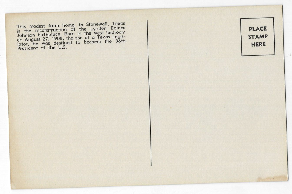 Vintage Lyndon Baines Johnson Ranch Postcard Stonewall Texas Unposted ...
