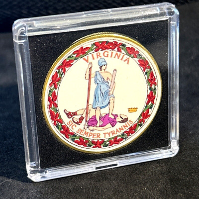 VIRGINIA State Seal Challenge Coin Colorized USA CASE IS INCLUDED! | eBay