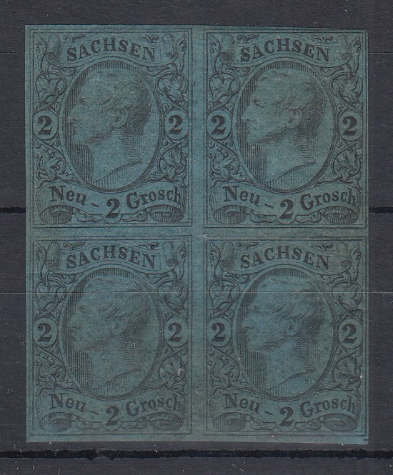 Sachsen 1855 Johann 2 Ngr. Mi.-Nr. 10a Viererblock **, KB Vaatz BPP | eBay