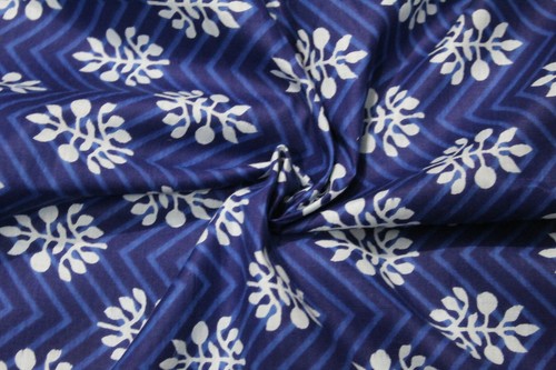 Indian 2.5 Yard Fabric Cotton Screen Print Floral Print Sewing ...