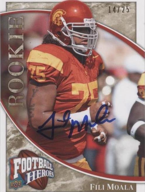 2009 Upper Deck Football Heroes - Rookie Fili Moala #139 Gold ...